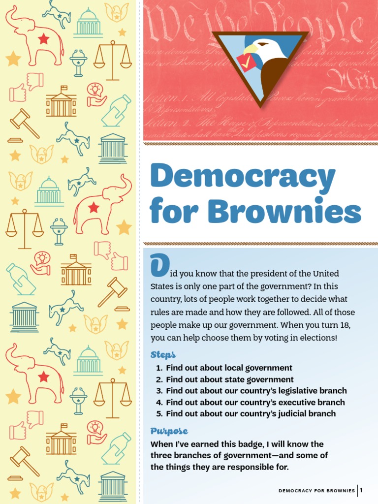 Democracy For Brownies Badge Booklet | PDF | United States Congress ...