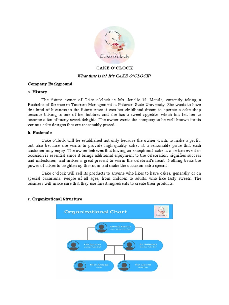 Cake Oclock Business Plan | PDF | Profit (Economics) | Pricing
