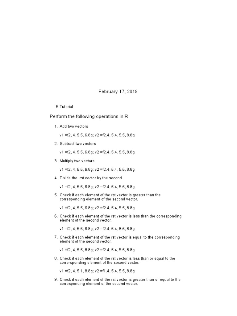 R Tutorial For Beginner Level 1 | PDF