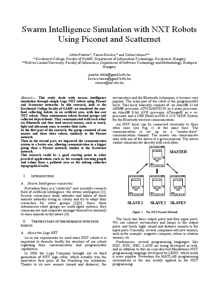 Swarm Intelligence Simulation With NXT R | PDF | Bluetooth | Computing