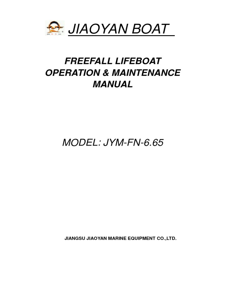 Free Fall Lifeboat Operation Manual | PDF | Battery Charger | Pump