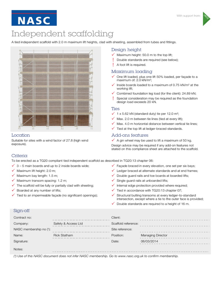 Independent scaffolding design | PDF | Scaffolding | Equipment
