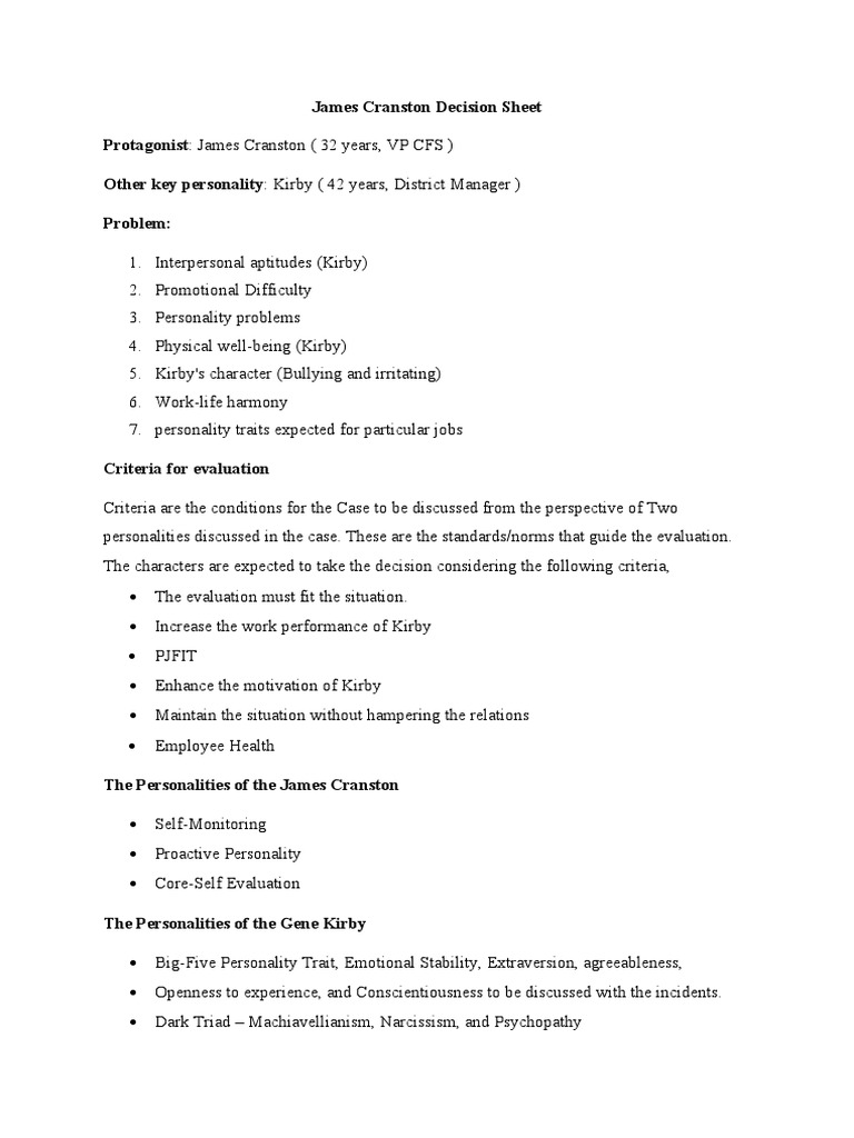 James Cranston Decision Sheet | PDF