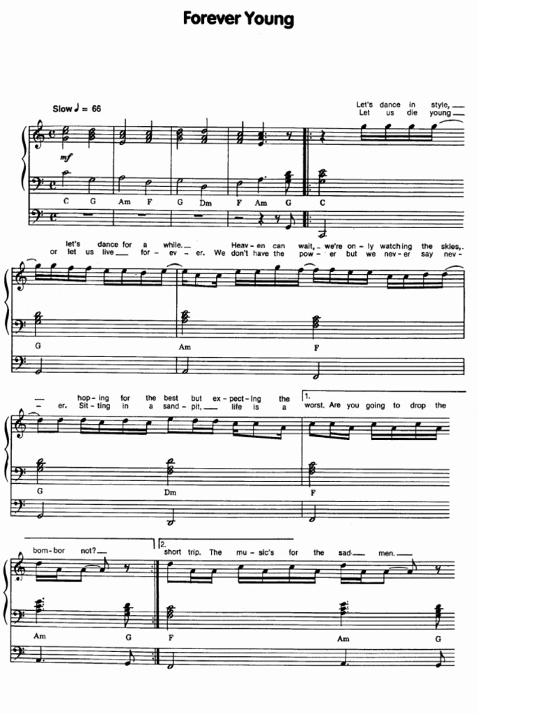 Alphaville-Forever Young-Music Sheet | PDF