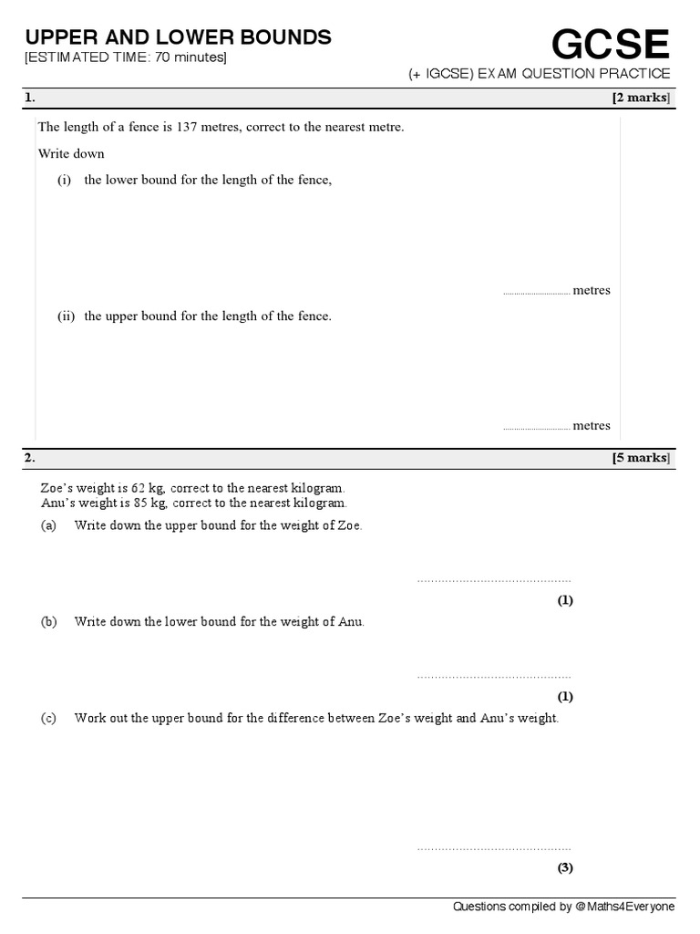 Upper and Lower Bounds | PDF | Area | Significant Figures