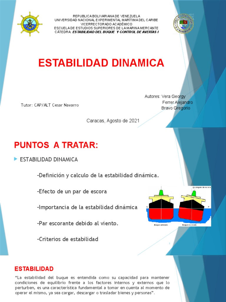 Estabilidad Dinamica | PDF | Física Aplicada e Interdisciplinaria | Buques