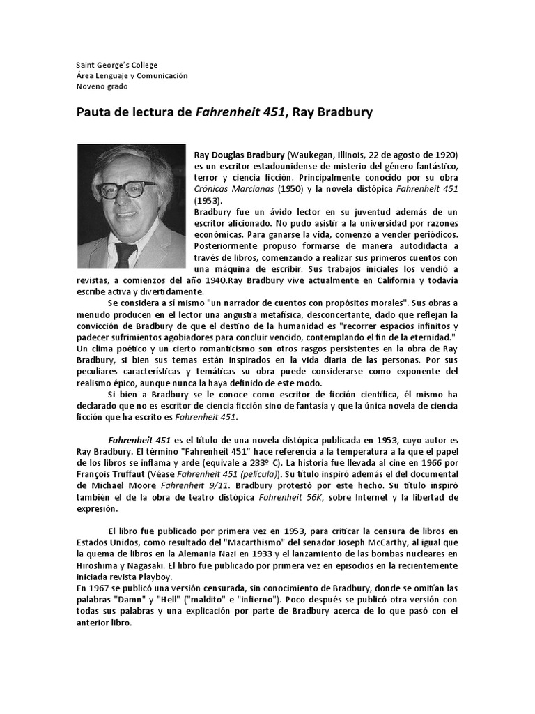Análisis de Fahrenheit 451 de Bradbury | PDF | Ray Bradbury