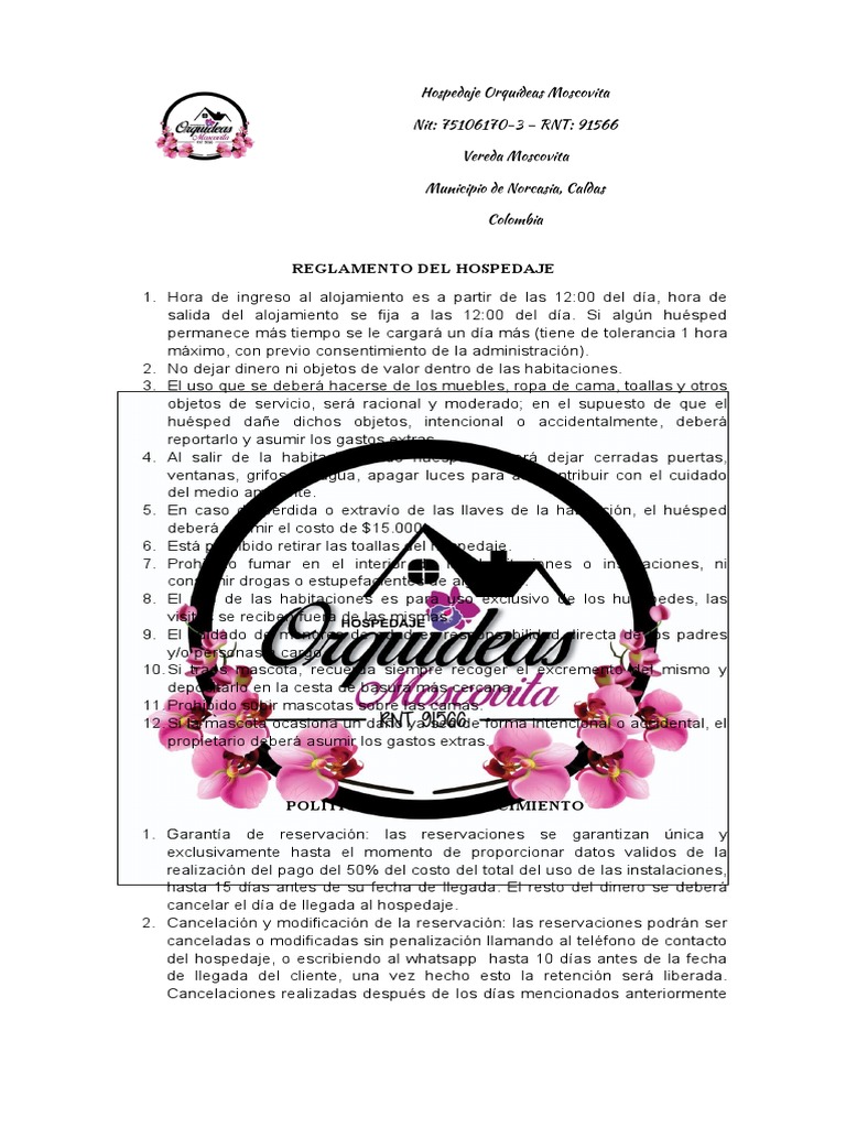 Reglamento Del Hospedaje | PDF Reglamento Del Hospedaje | PDF