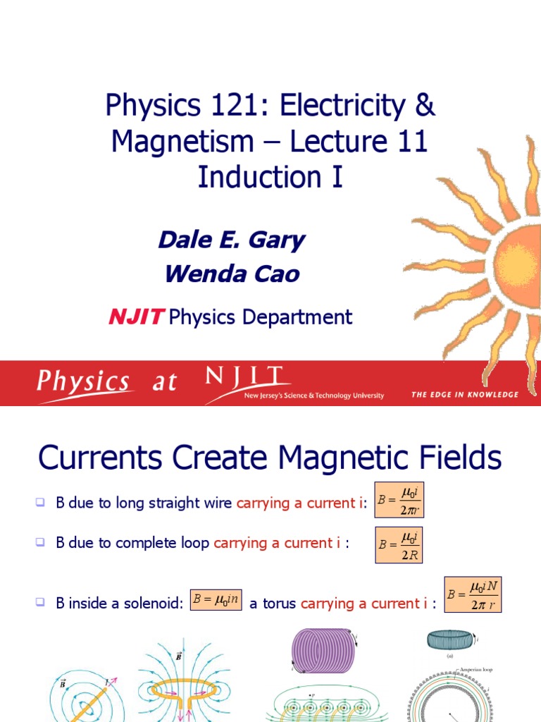 Physics 121 | PDF | Electromagnetic Induction | Magnetic Field