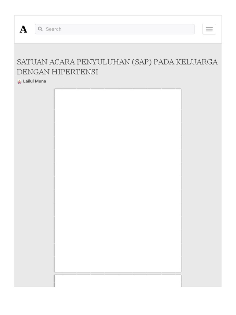 (DOC) SATUAN ACARA PENYULUHAN (SAP) PADA KELUARGA DENGAN HIPERTENSI - Lailul Muna - Academia ...
