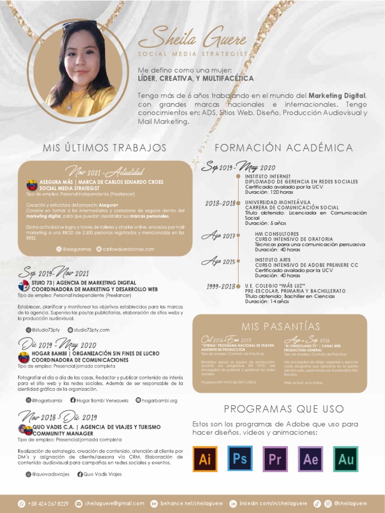 CV - Sheila Guere 2022 (Comprimido) | PDF | Medios de comunicación en ...