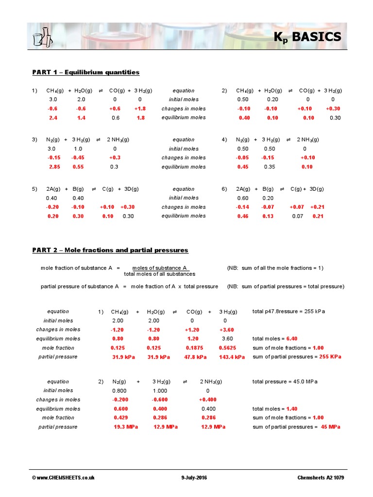 Chemsheets A2 1079 KP Basics ANS | PDF | Transparent Materials | Phases ...