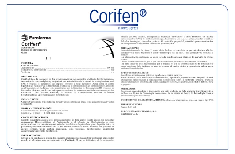 Bula Corifen | PDF | Drogas | Causas de la muerte