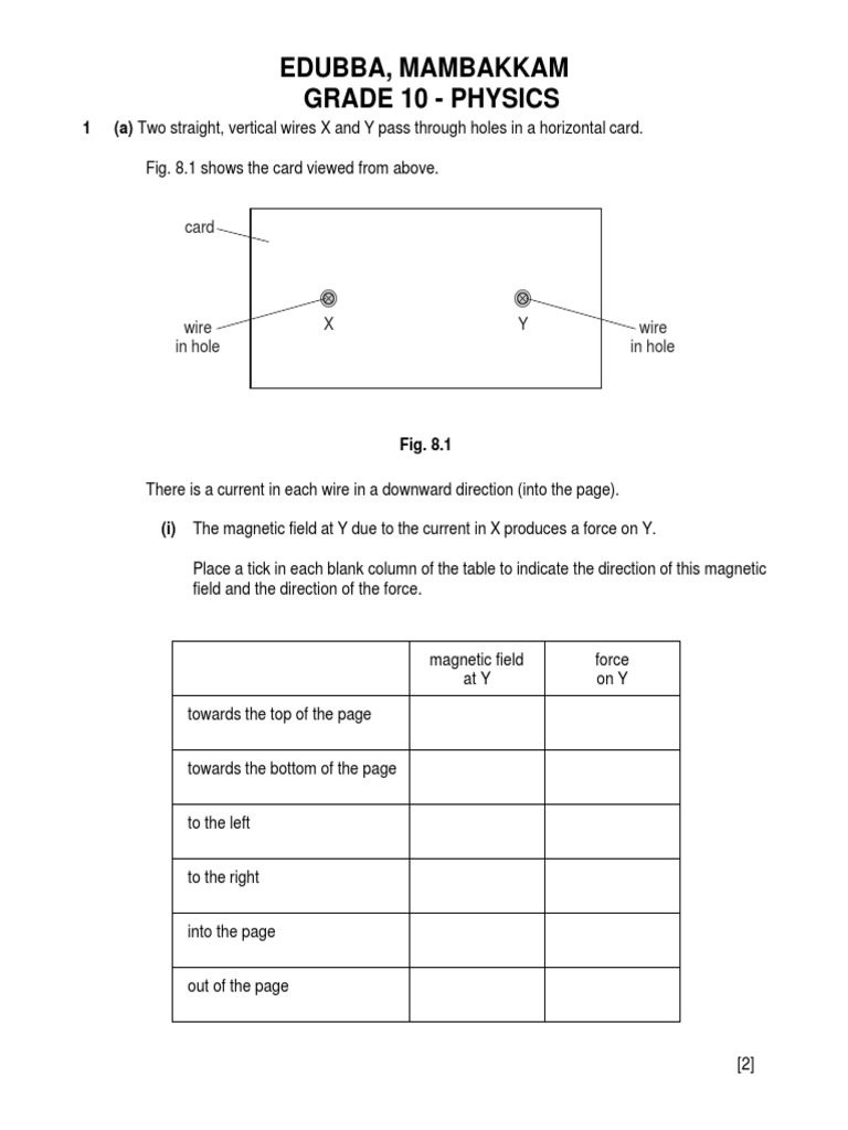 Grade 10 Physics: Current & Magnetism Concepts | PDF | Voltage ...
