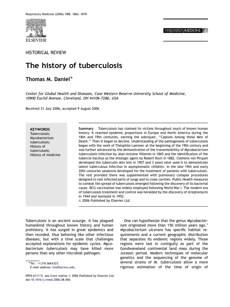 The History of Tuberculosis | Tuberculosis | Mycobacterium Tuberculosis ...
