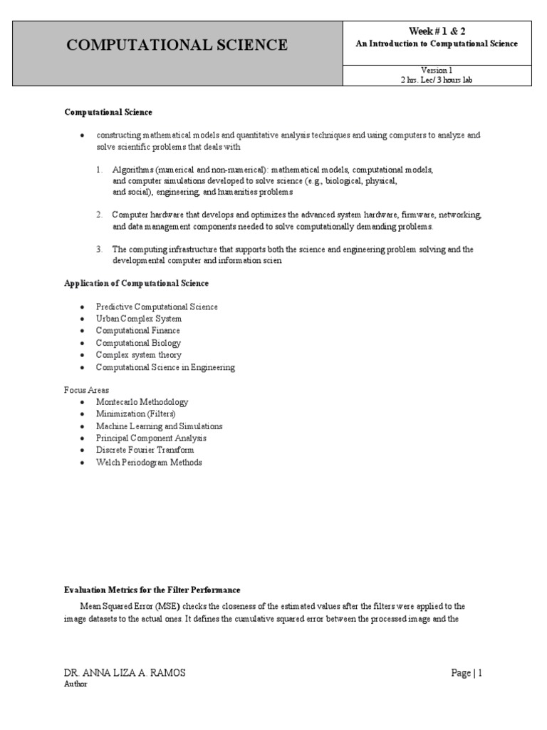 Module 1 Computation Science Wk1 And Wk2 Pdf Science Computational Science