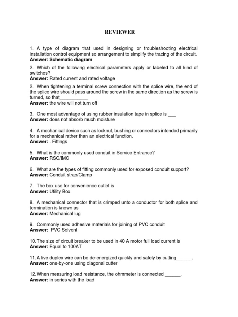 REVIEWER Eim | PDF | Electrical Wiring | Fuse (Electrical)