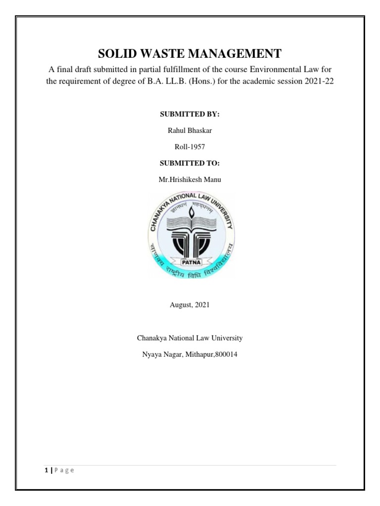 Solid Waste Management | Download Free PDF | Waste Management | Waste