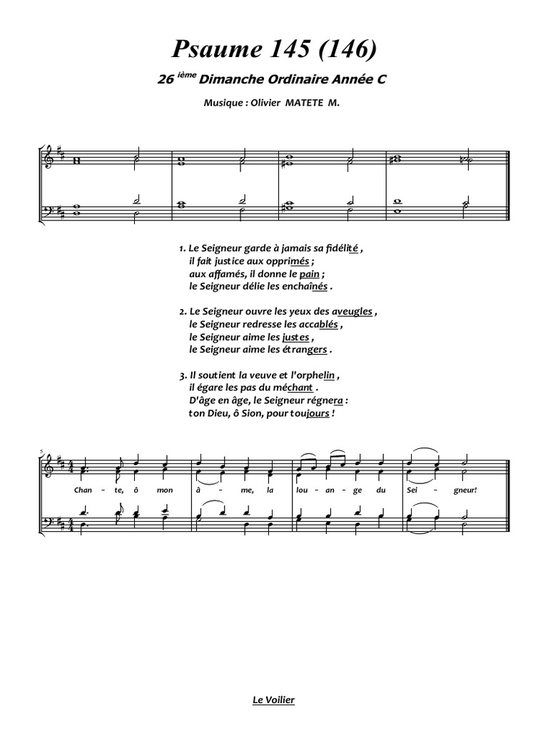 Psaume 145 26 Ieme C | PDF
