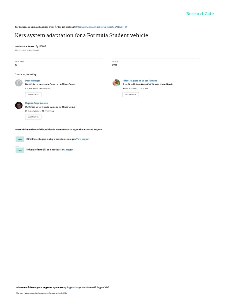 KERS System Adaption FSAE | PDF | Hybrid Vehicle | Engines