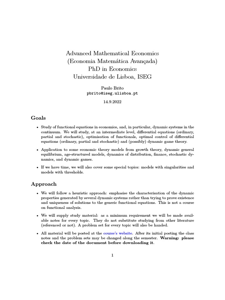 Ame2223 Syllabus Pdf Ordinary Differential Equation Stochastic Differential Equation