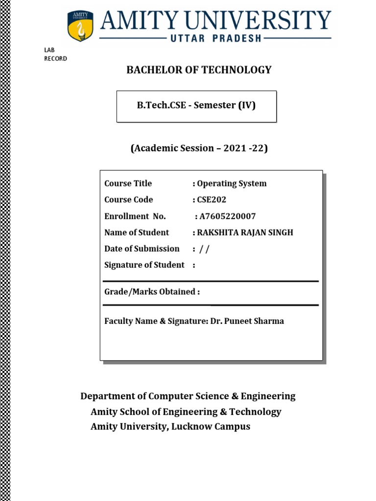 Os Lab File | PDF | Arithmetic | Computer Science