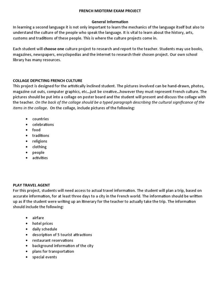 FrenchCultureProject 1 | PDF | Foreign Language Studies | Art