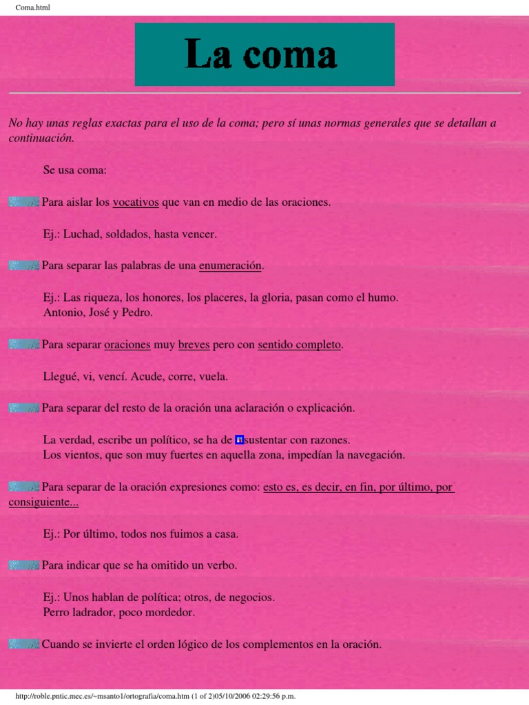 Coma HTML | PDF | Estudios de idiomas extranjeros