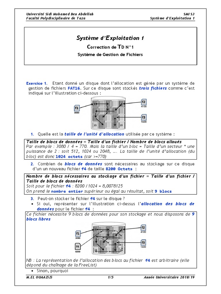 TD1 SGF (Correction) | PDF | Fichier informatique | Matériel informatique