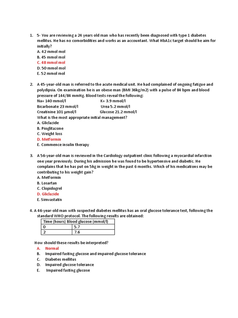 Endo Quiz Pdf Prediabetes Thyroid