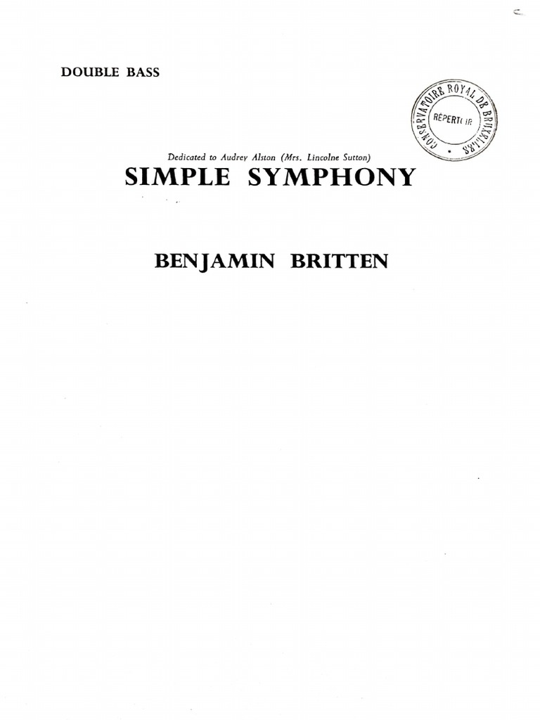 Britten Simple Symphony CB | PDF | Musical Notation | Music Theory