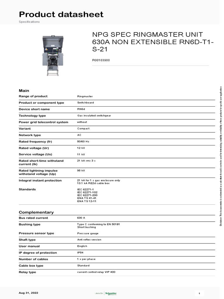 Ringmaster - RN2d - R00103900 | PDF | Transformer | Metrology