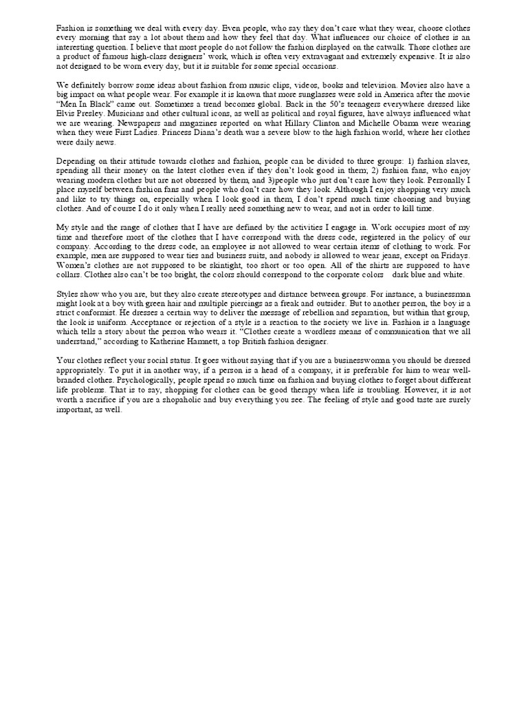 Fashion Text | PDF | Fashion | Clothing