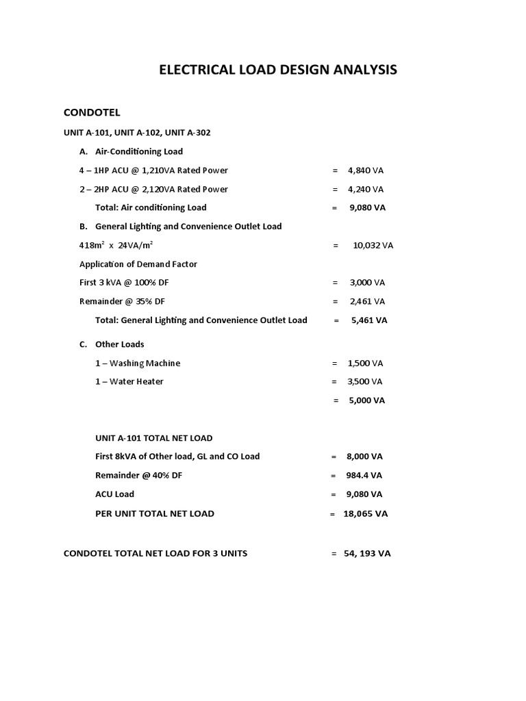 Residential Electrical Load Analysis | PDF | Engineering | Physical ...
