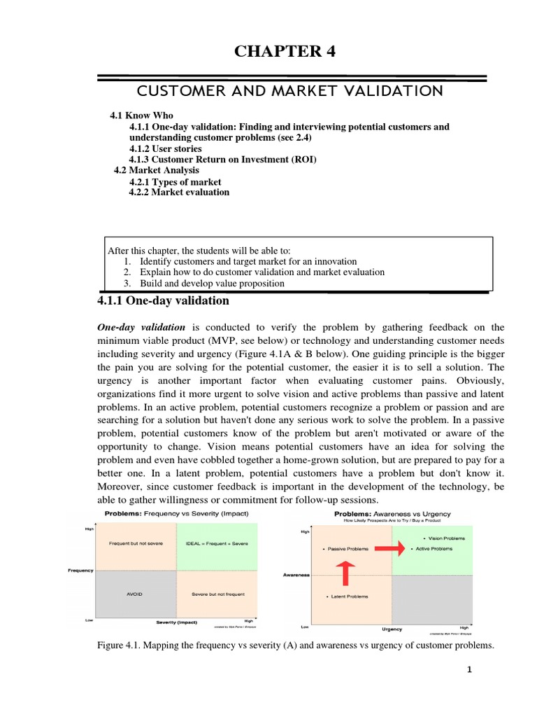Chapter 4 Customer and Market Validation | PDF | Computer File | Physical Therapy