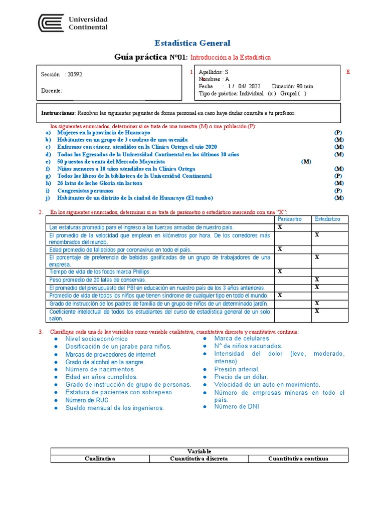 Estadistica 1 | PDF | Estadísticas | Nivel de medida