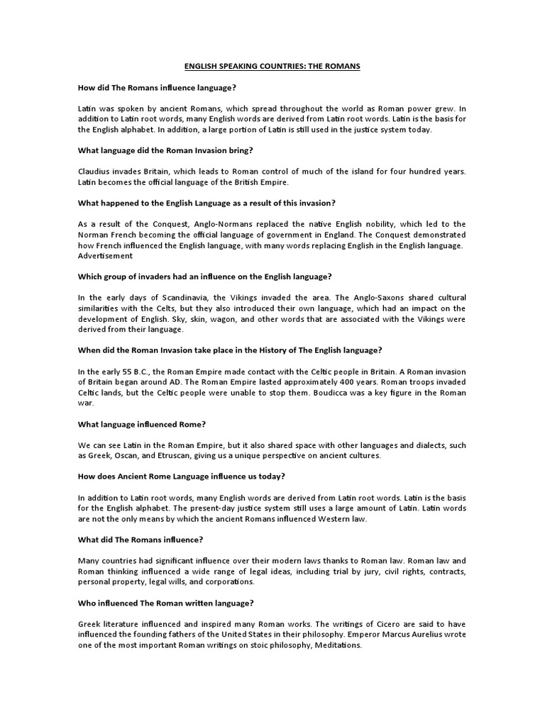 The Romans | Download Free PDF | English Language | Roman Empire