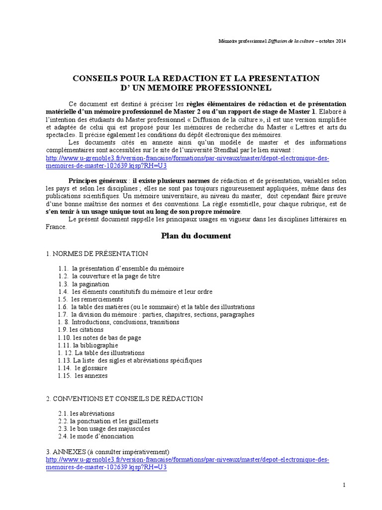 Methodologie Redaction Memoire | PDF | Guillemet | Ponctuation