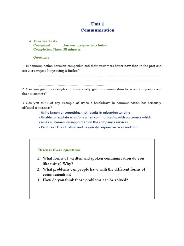 Unit 1 - Communication | PDF | Fluency | Communication