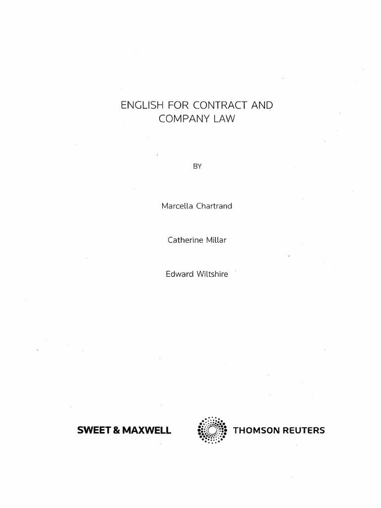 English For Contract and Company Law | PDF