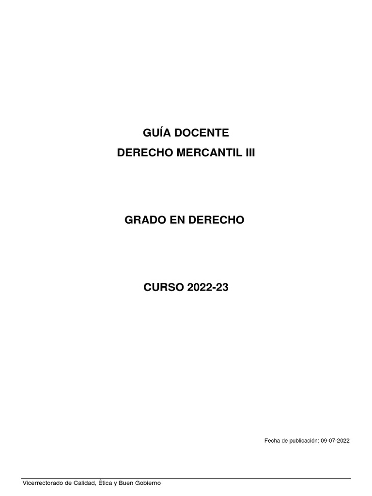 GuiaDocente - DERECHO MERCANTIL III | PDF | Póliza de seguros | Pagaré
