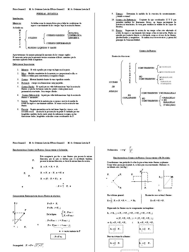 Fuerza y Estatica | PDF | Vector Euclidiano | Fuerza