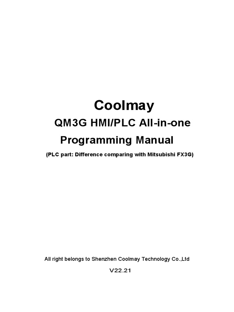 QM3G Programming Manual | PDF | Programmable Logic Controller | Input/Output