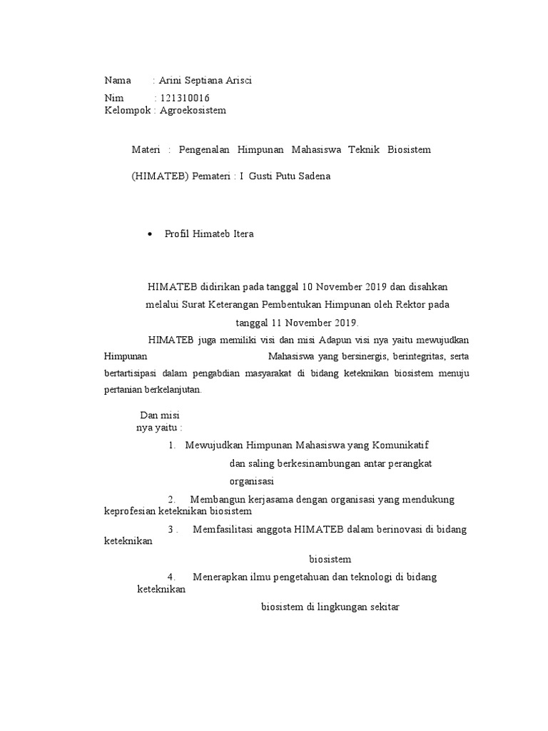 Pengenalan HIMATEB | PDF