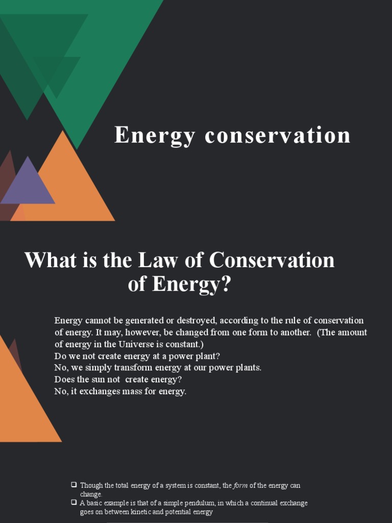 Understanding Energy Conservation Laws | PDF
