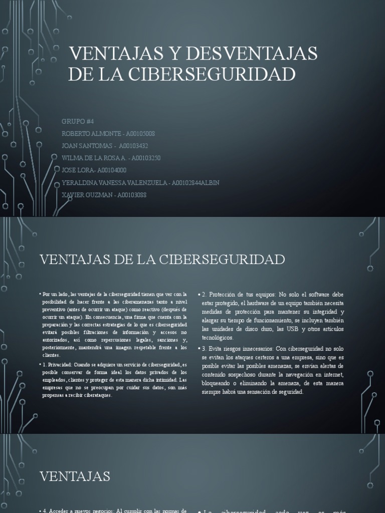 Ventajas y Desventajas de La Ciberseguridad | PDF | La seguridad ...