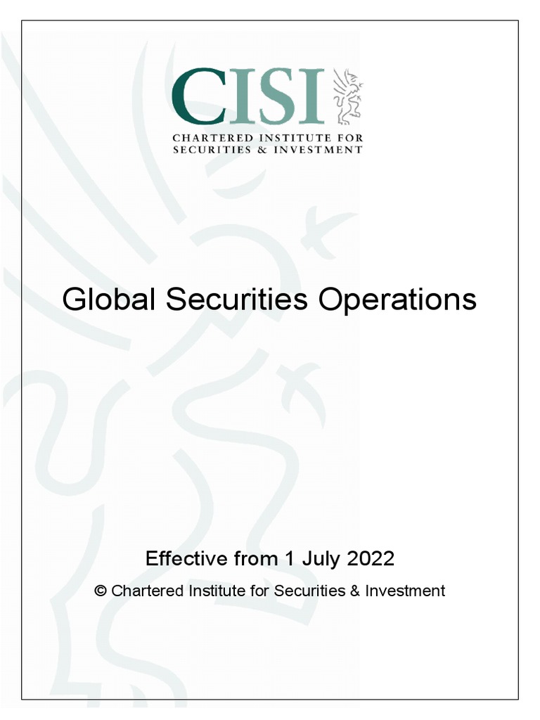 Level 2 Cisi | PDF | Clearing (Finance) | Finance & Money Management