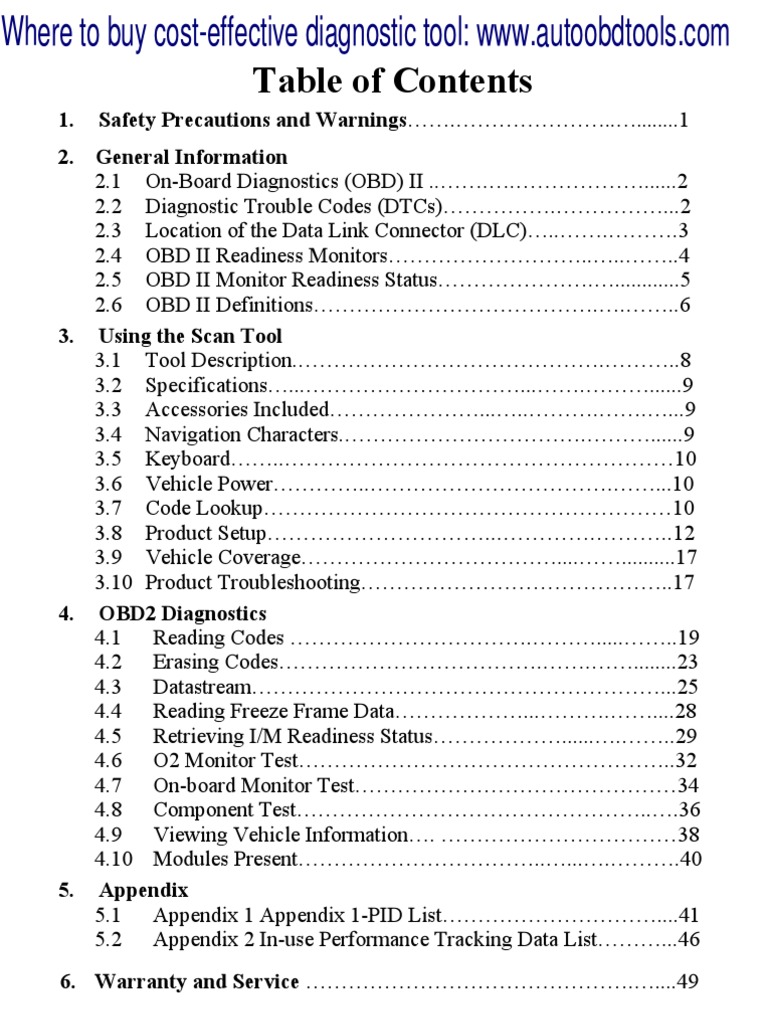Autel MaxScan GS500 Scan Tool User Manual | PDF | Mechanical ...