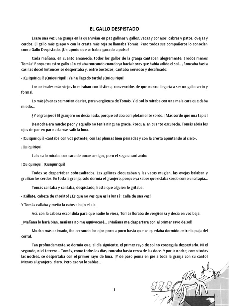 Cuento - El Gallo Despistado - 220907 - 113021 | PDF | Pollo