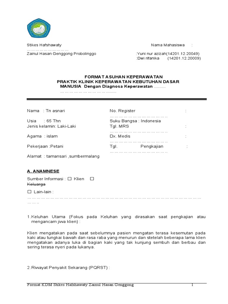 Format Askep KDM | PDF | Kesehatan Holistik